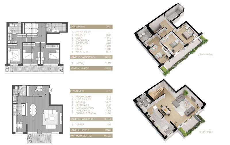 Četvorosobni stan DUPLEX | Blok 32 Novi Beograd